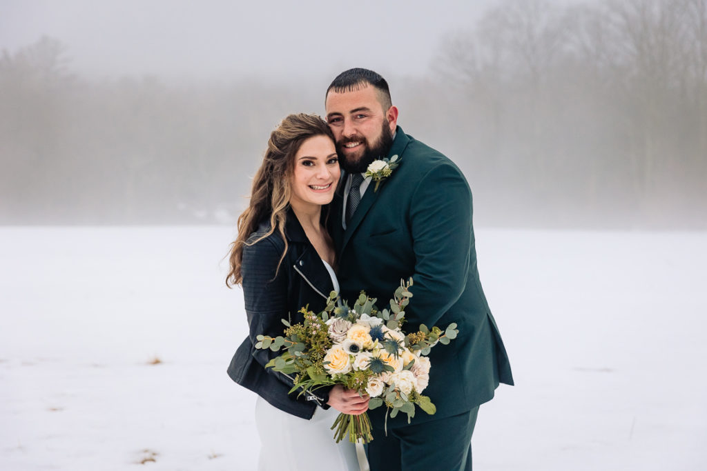 Winter Harrington Farm Micro Wedding - Whiting Photography