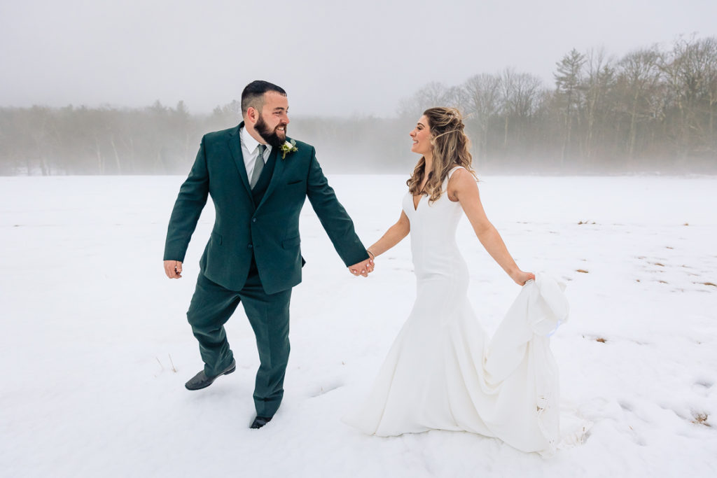 Winter Harrington Farm Micro Wedding - Whiting Photography