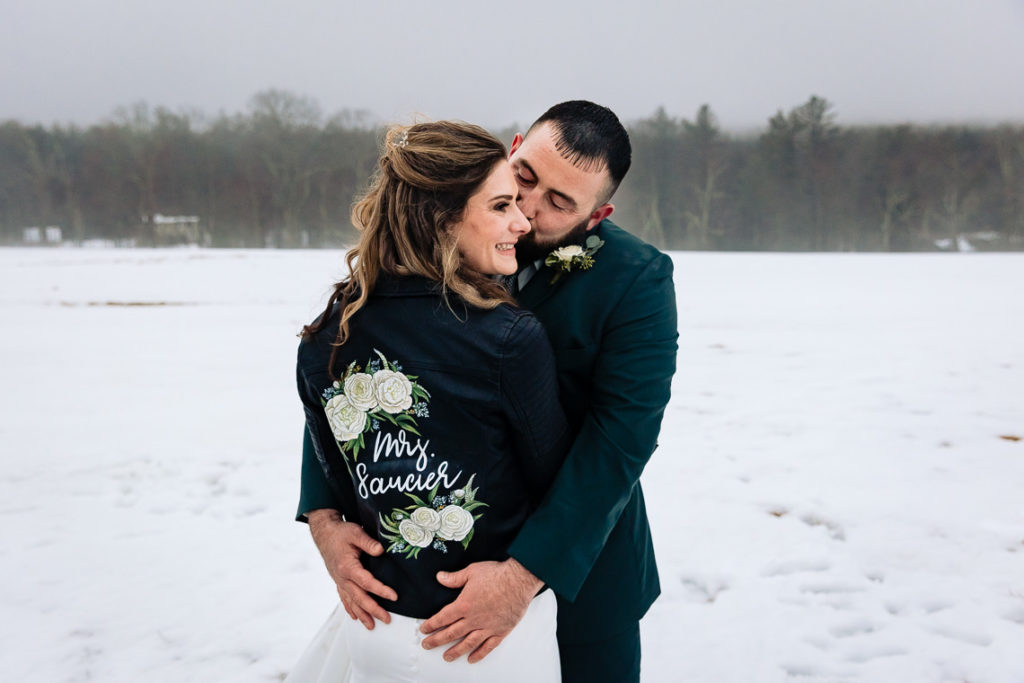 Winter Harrington Farm Micro Wedding - Whiting Photography