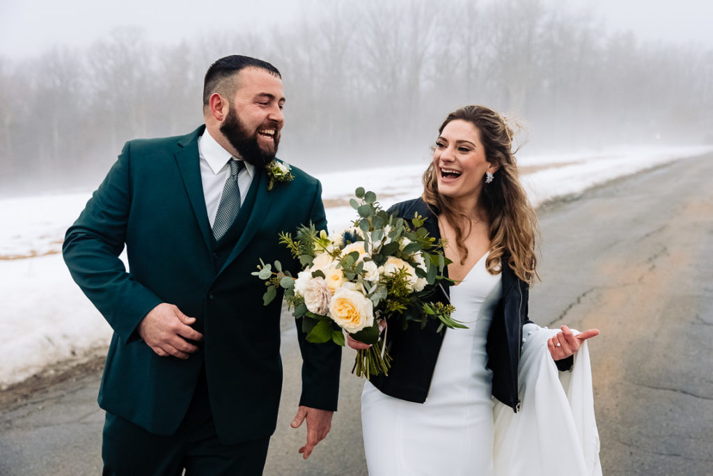 Winter Harrington Farm Micro Wedding - Whiting Photography
